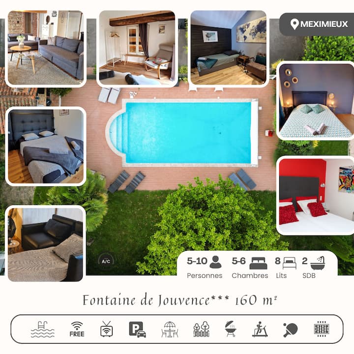 Fontaine De Jouvence 10p-piscine-meximieux Lyon - Ambérieu-en-Bugey