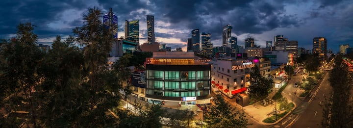 L202 Studio Apt Ac Panoramic Rooftop Views - Mexico City