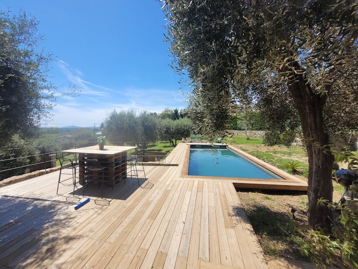 Olive Trees, Pool And Sea Views - Opio