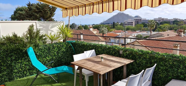 Studio Climatisé Parking à 600m De La Plage à Pied - Villeneuve-Loubet