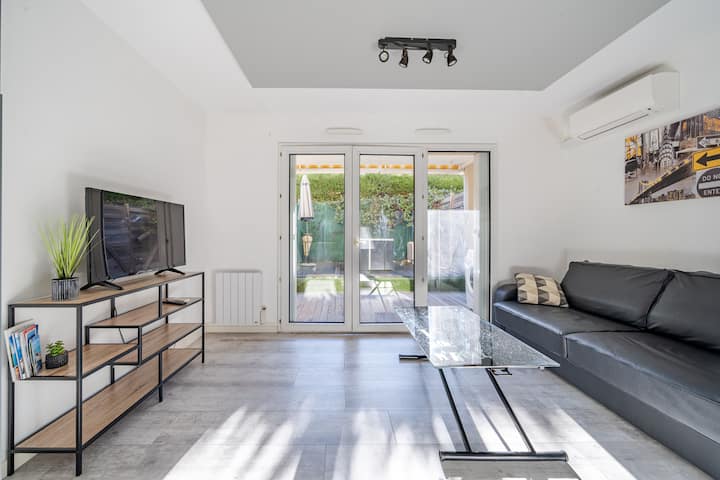 Studio Rez De Jardin, Proche Mer, Clim, Parking - Cagnes-sur-Mer