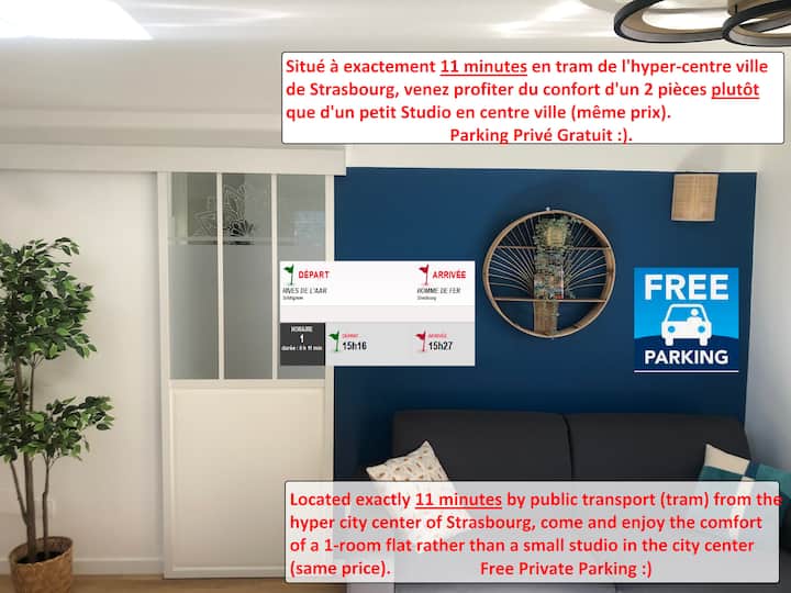 T2-tram Direct Strasbourg Centre-ville + Parking - Schiltigheim