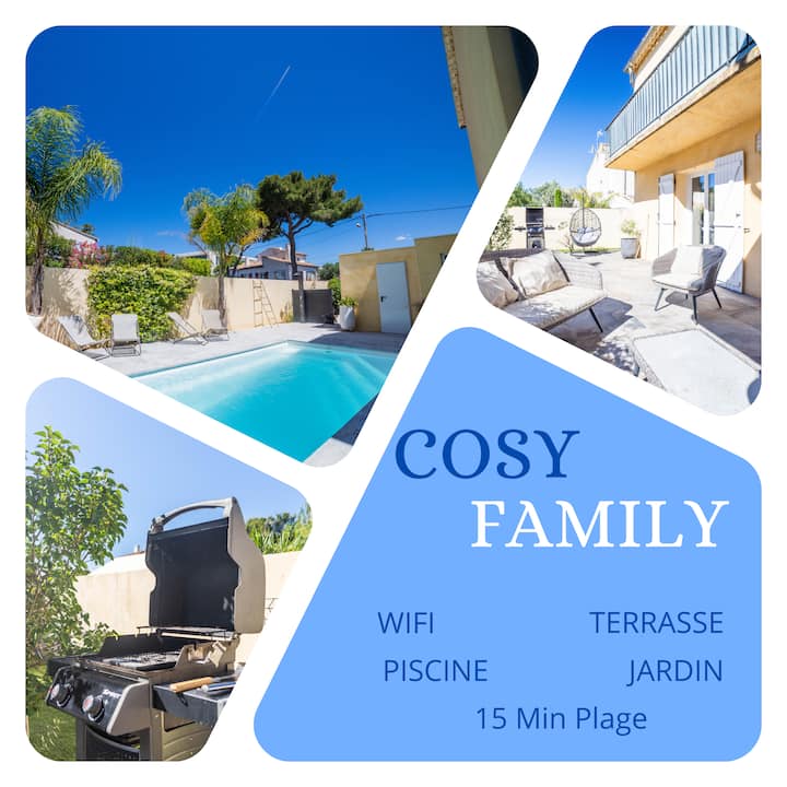 Cosy Family Rdc Piscine-wifi-parking-famille - Carnon