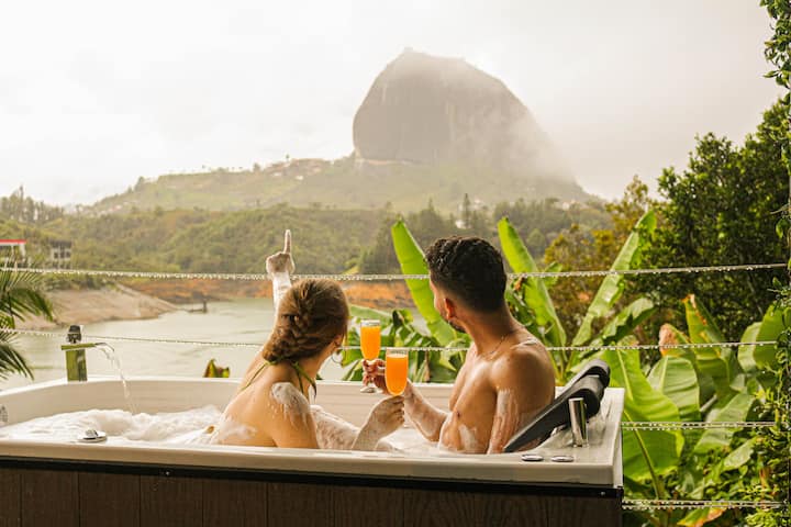 Cabaña Con Jacuzzi, Con Embalse, Vista A La Piedra - Antioquia