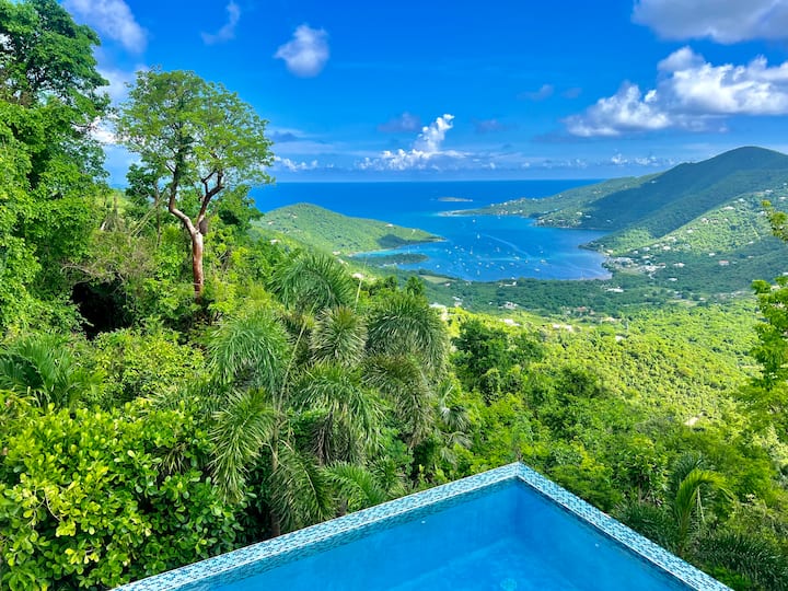 Tropical Pool Villa W/ Big Views & Lush Gardens - East End