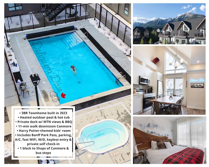 New Poolside 3br-prime Loc-hottub-mtn View-deck-ac - Canmore