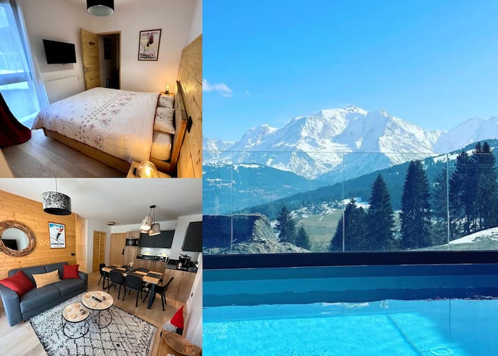 T2, 45m2, 600m Des Pistes, Piscine Vue Mt Blanc - Combloux