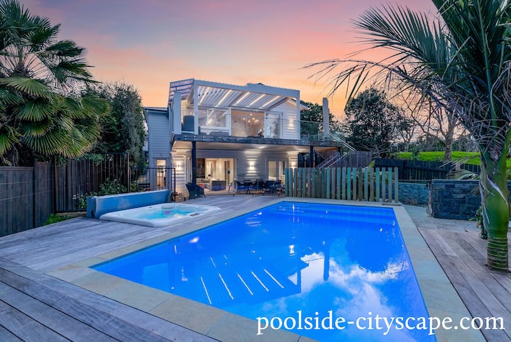 “Poolside Cityscape” - Auckland