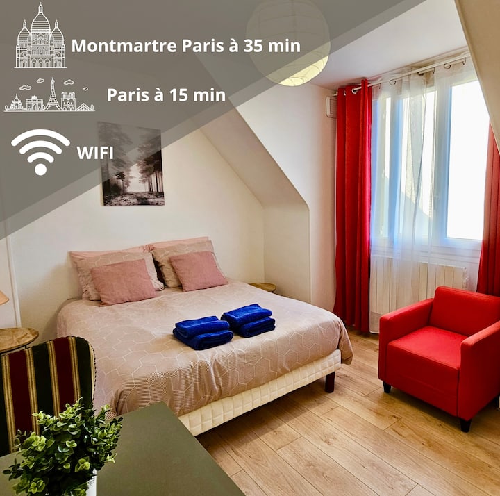 Studio Pavot: 15min Paris Rer E, Calme - Romainville