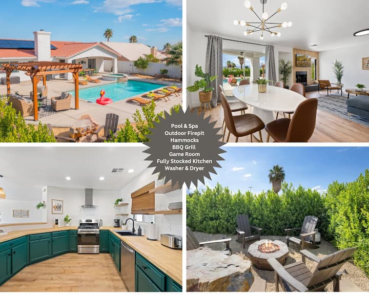 Desert Oasis-lrg Pool/spa+firepit+gameroom+hammock - Desert Hot Springs, CA