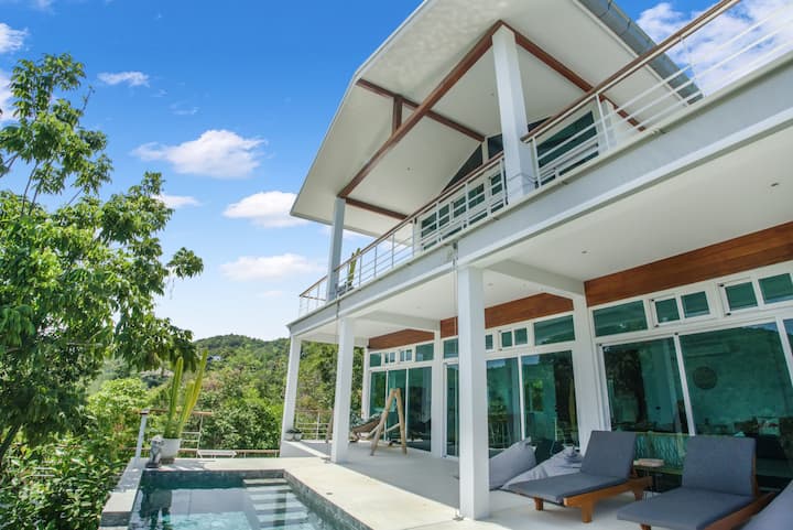 Secluded Quiet Hilltop Villa Sea Views In Srithanu - Ko Pha Ngan