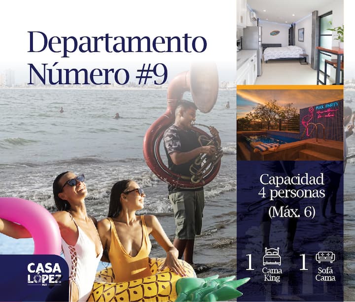 Casa Lopez Mzt / Condo 9 Penthouse / Rooftop Pool - Sinaloa