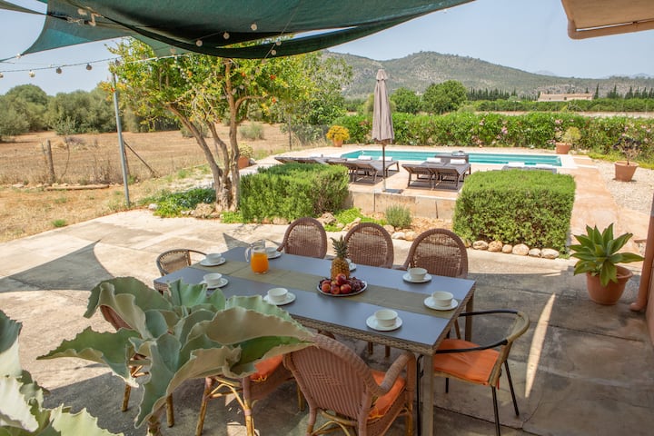 Maison Rurale Avec Vue Panoramique, Piscine Et A/c - Mallorca