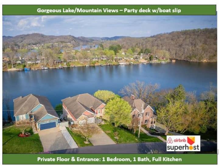 Lakefront Apt, No Chores, J1772 Ev Charger, Kayaks - ETSU, Kingsport