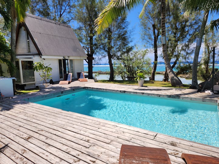 Maison Bord De Mer Avec Piscine 4 Chambres Moorea - Polynésie française