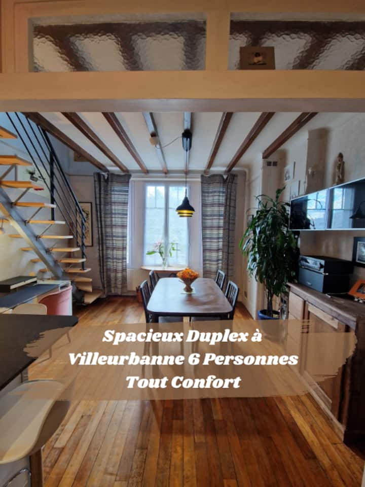 Spacieux Duplex Villeurbanne 6 Pers Tout Confort - Lyon