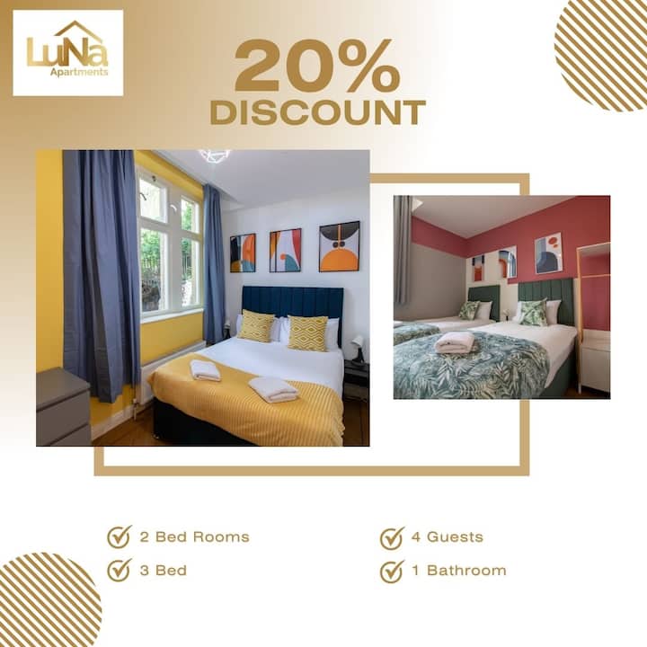 Long Stay Deal | 2br For Groups 20% Off 7+ Nights - Gateshead