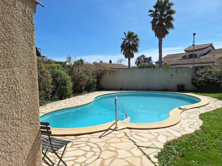 Maison Avec Jardin/parking/piscine/barbecue 2-6 P - Carnon