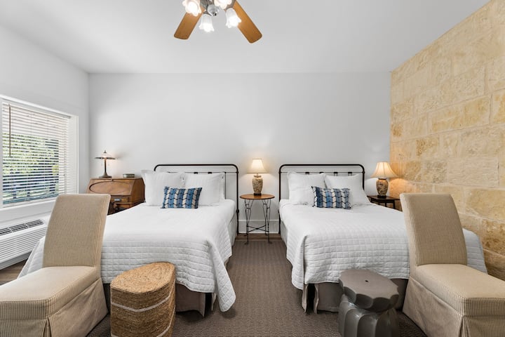 Deluxe Double Queen | The Meyer | Creek | Pool - Comfort, TX