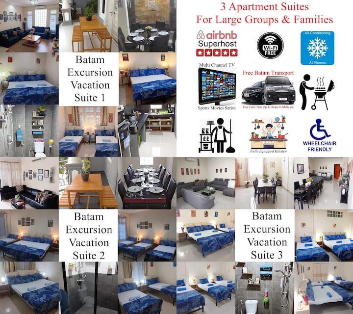 3 X Apt Suites For Large Groups - Free Transport - Batam
