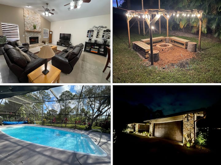 Backyard Oasis: Pool, Heated Spa & Screened Patio - Royal Palm Beach, FL