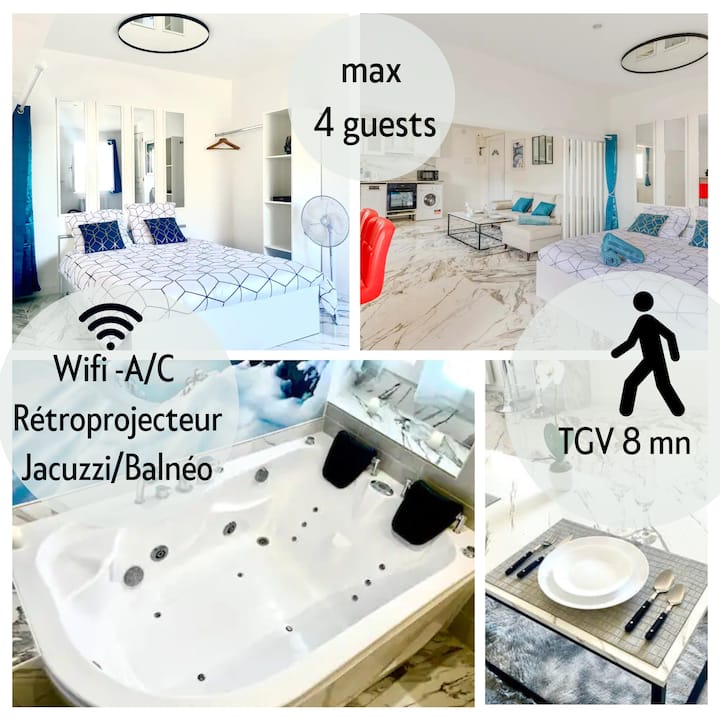 Appartement Climatisé & Jacuzzi -Palais Des Glaces - Béziers
