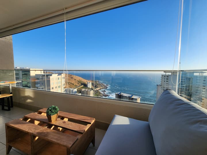 Confortable Departamento Con Hermosa Vista Al Mar - Concón