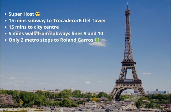 Best Location Roland - Garros 6 People, 3 Beds - Garches