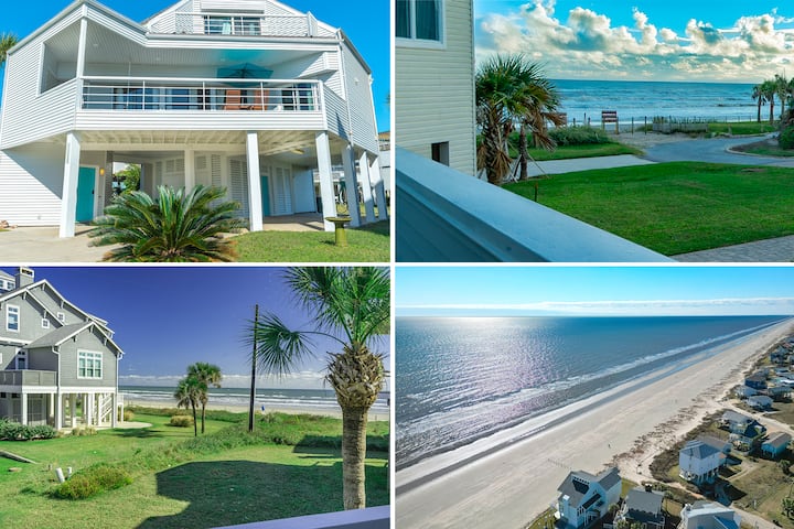 Ocean Front Home With Private Beach Access - Galveston, TX