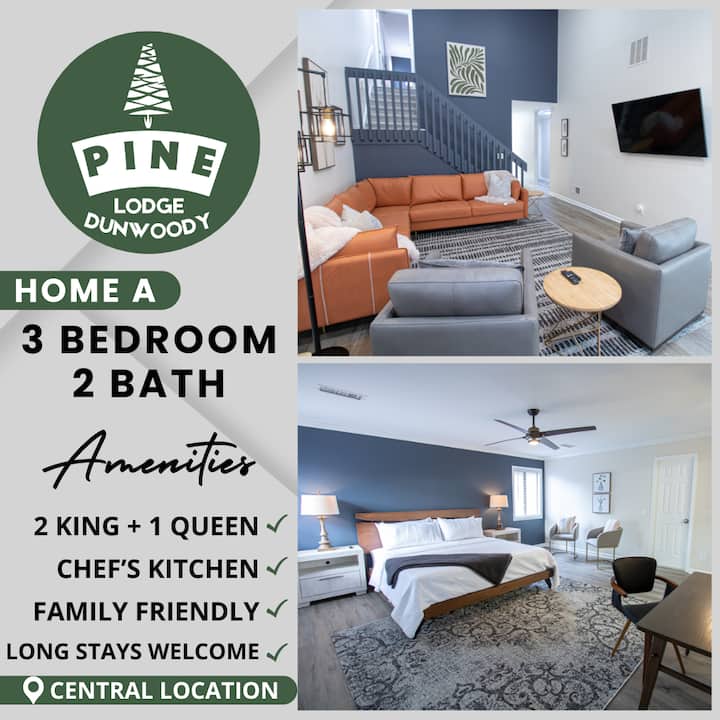 Lux Spacious & Comfy 3bd/2ba | 2 King/1 Queen Bed - Sandy Springs, GA