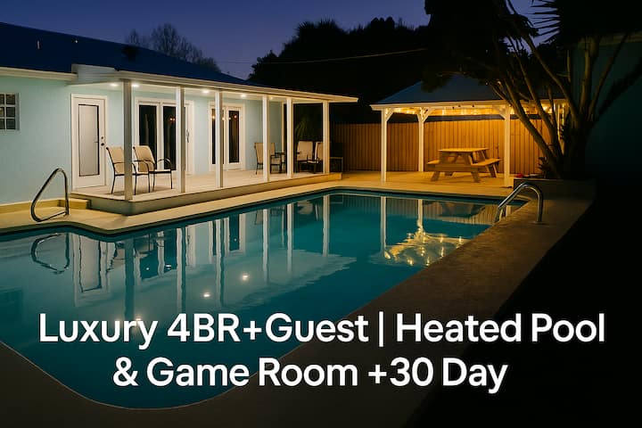 Luxury 4br+guest | Heated Pool & Game Room +30 Day - Vero Beach, FL
