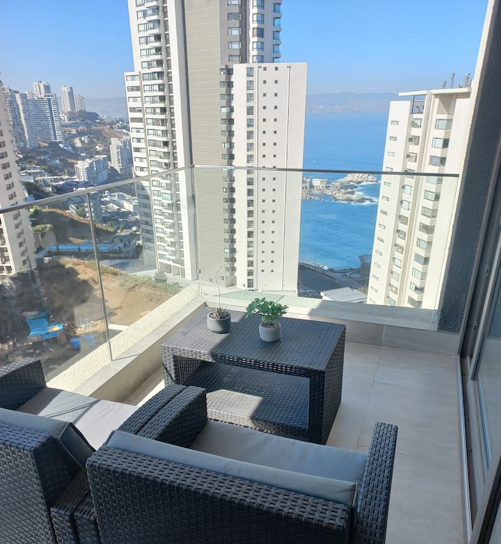 Hermoso Depto Estudio Reñaca Con Vista La Mar - Concón