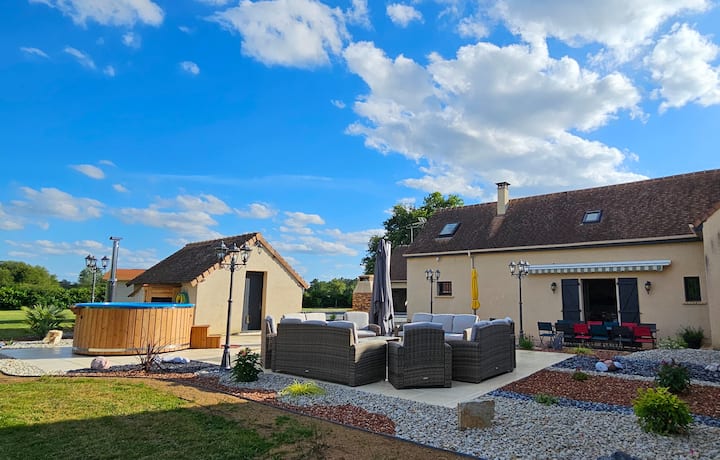 Gîte Les Chalottières 12 Pers Avec Bain Nordique - Sarthe