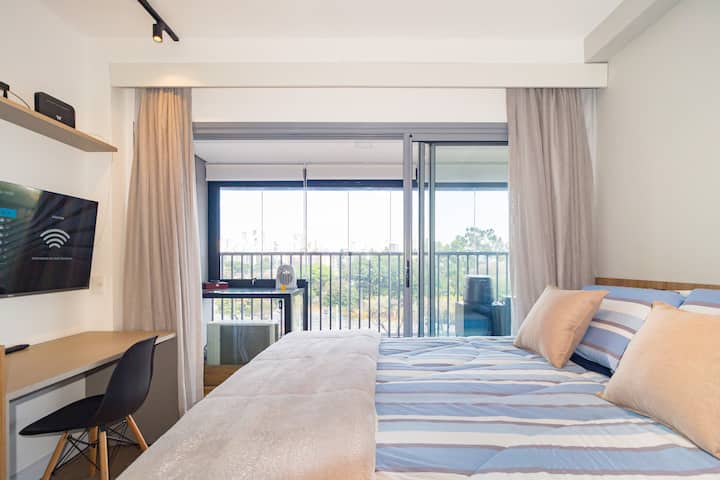 Estúdio Na Vila Olímpia, Ar, Piscina, Cowork - São Paulo