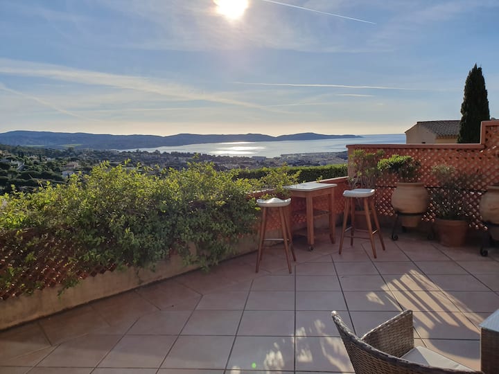 Appart. 4/6 Pers. +Terrasse 50m2 Vue Mer Unique ! - Cavalaire-sur-Mer