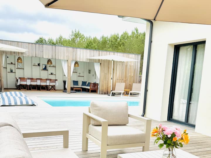 Villa Contemporaine, Terrasse & Pool House - Lit-et-Mixe