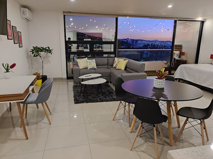 Departamento Bohemio Terraza Vista Panorámica A/c - 克雷塔羅州