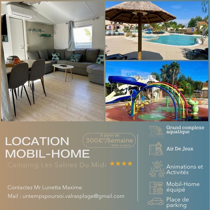 Superbe Mobilhome 6/8pers Les Sables Du Midi - Béziers