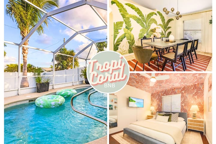 Saltwater Pool, Firepit + Hottub | Mins To Beach - Cape Coral, FL