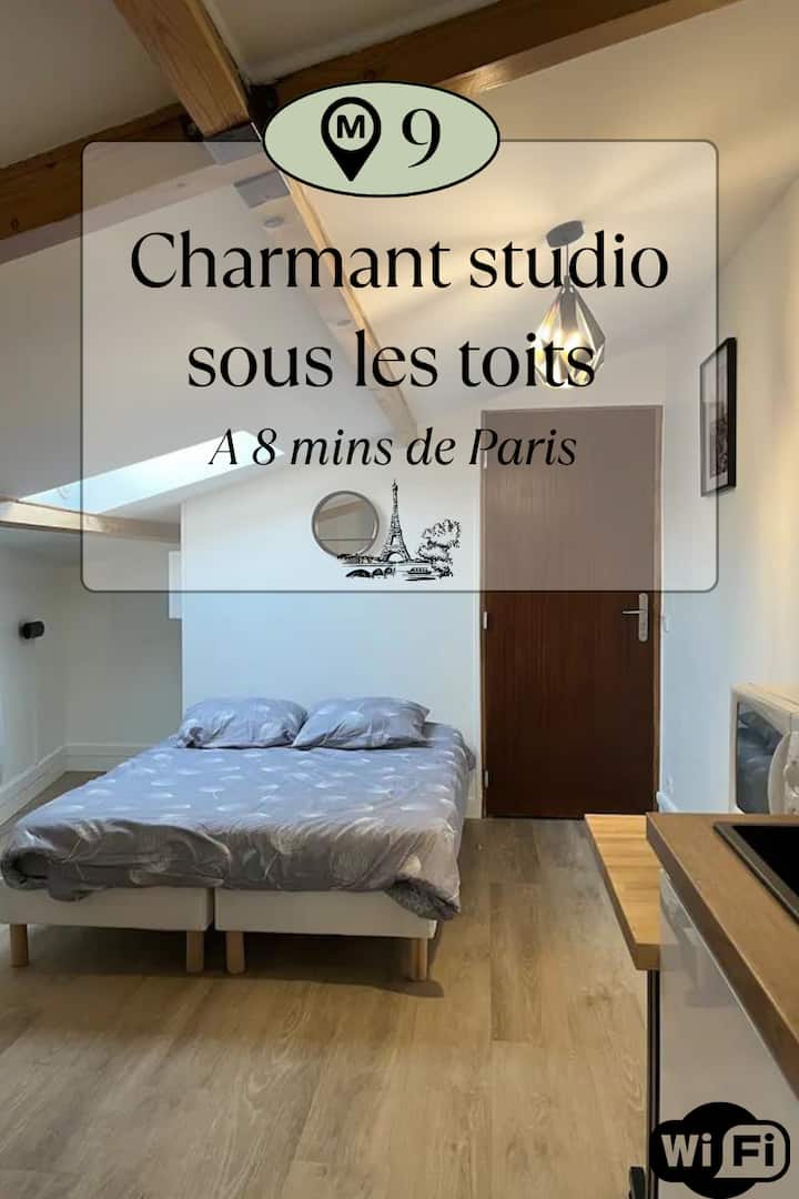 #4 Studio Cosy Sous Les Toits, 800m Métro De Paris - Montreuil-sur-Mer