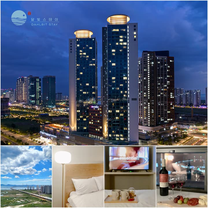 *35층*인천대교 바다가 내려다 보이는 로맨틱한 숙소 - Incheon