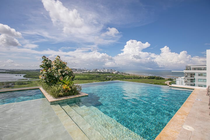 Luxury Condo Balcony Private Jacuzzi Dq1202 - Cartagena