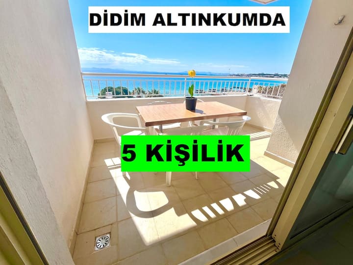 Altınkumda 5 Kişilik Denize Sıfır Daire - Didim