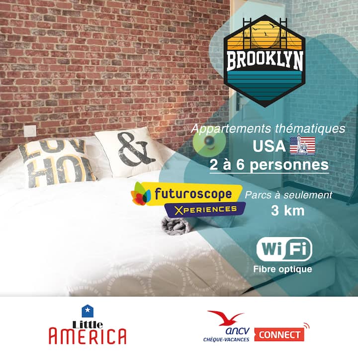 Appart Brooklyn - 3/6 Personnes 3 Km Futuroscope - Chasseneuil-du-Poitou