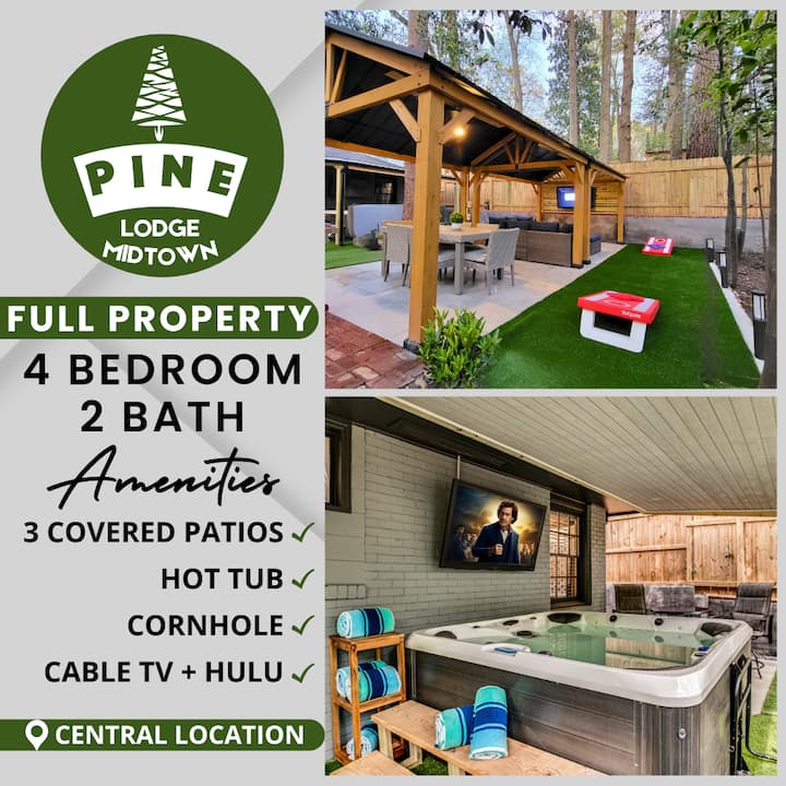 Private Lux Oasis 4 Bed/2 Bath | Hot Tub | 3 Patio - Atlanta, GA