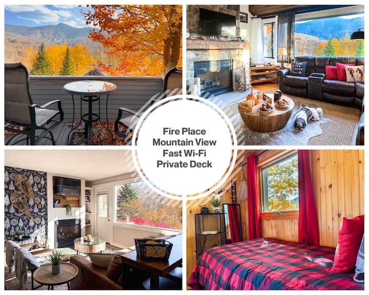 Mountain View, Fireplace, Private Deck - Loon Mountain, NH