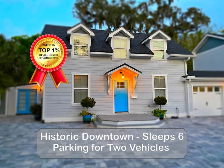 Flagler Cottage | Sleeps 3 Couples | Park 2 Cars - St. Augustine, FL