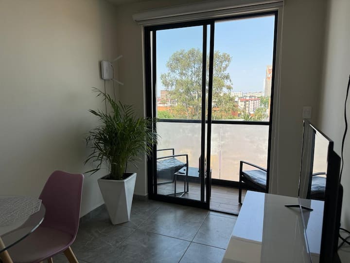 Condo With Balcony And City View - Mexico City