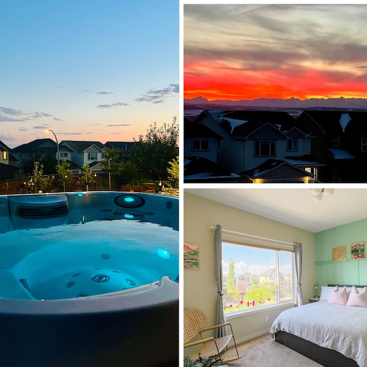 Luxury Suite: Hot Tub Spa & Rocky Mountain Views - Cochrane