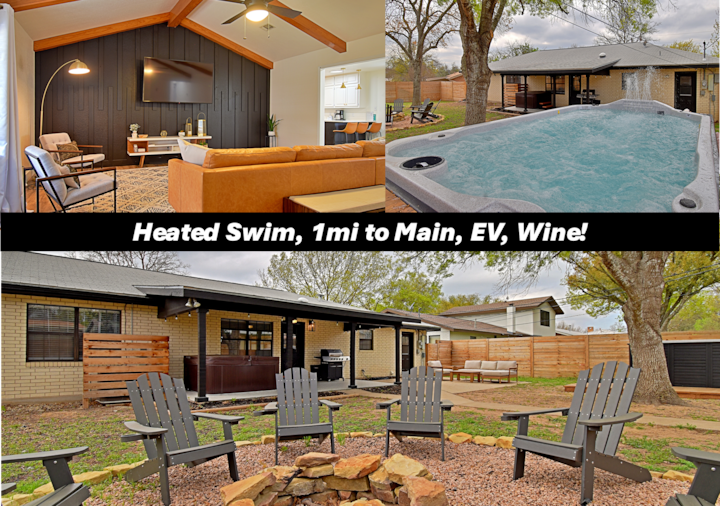 Close To Main, Heated Pool, Firepit, 220ev Outlet! - Fredericksburg, TX